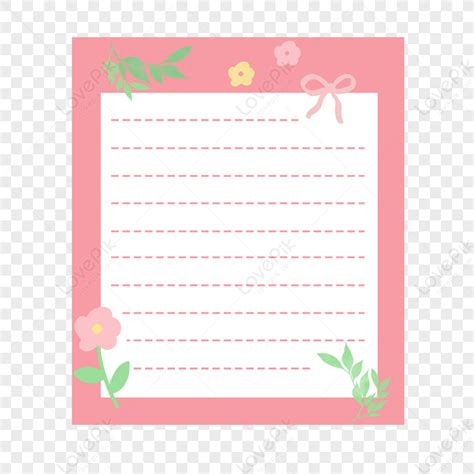분홍색 흰색 꽃 일러스트 만화 메모 일정입니다 노트 메모지계획사랑 Png 일러스트 무료 다운로드 Lovepik