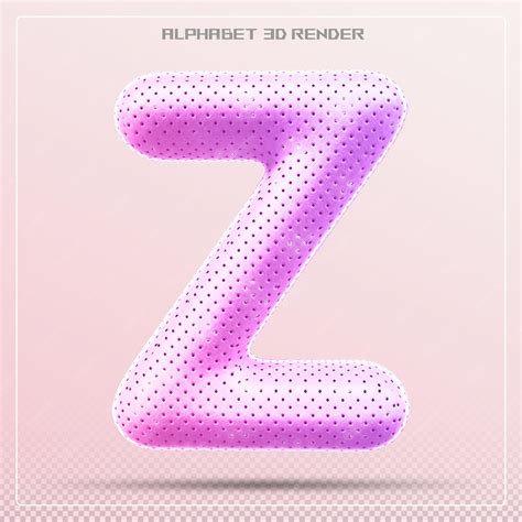 Premium Psd Pink Letter Z Font Alphabet 3d Render