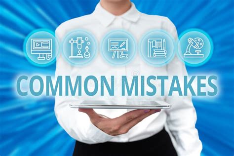 Writing Displaying Text Common Mistakes Business Concept Actions That