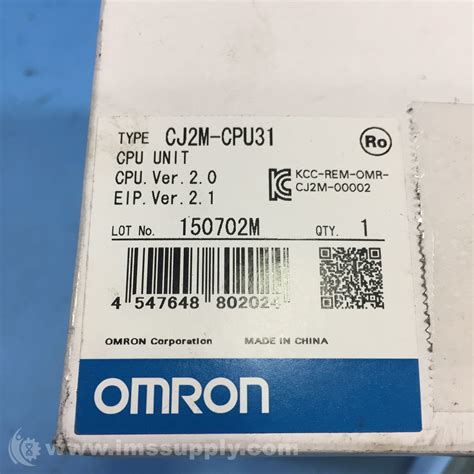 Omron CJ2M CPU31 CJ Series CJ2M CPU Unit Pulse I O Module IMS Supply