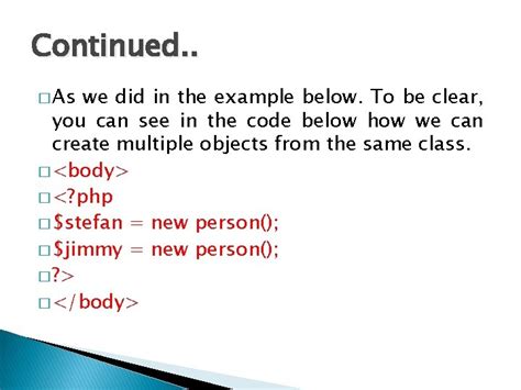 How To Create A Class Objects In Php