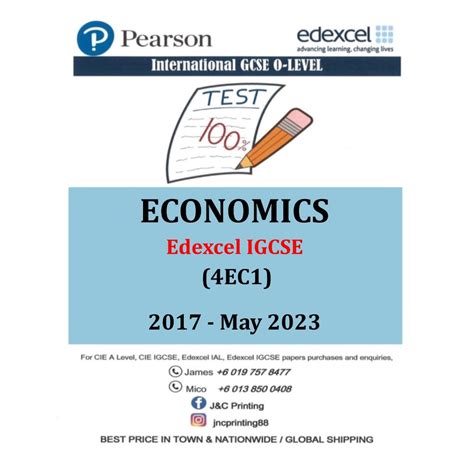 Edexcel Igcse Economics 4ec1 O Level Past Year Papers Paper 1 2