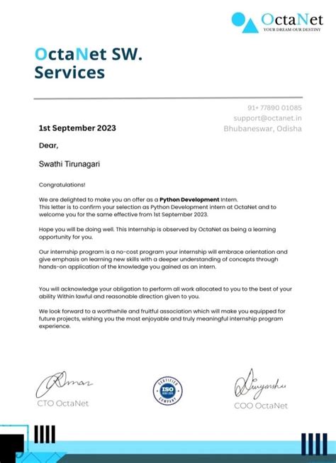 Swathi Tirunagari On Linkedin Octanetinternship Pythondevelopment