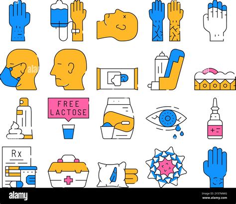 Allergy Health Problem Collection Icons Set Vector Stock Vector Image And Art Alamy