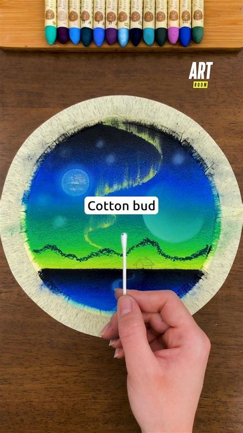 Aurora Boreales Drawing Tutorial Oil Pastels Drawing Starry Sky Oil Pastel Drawings Easy