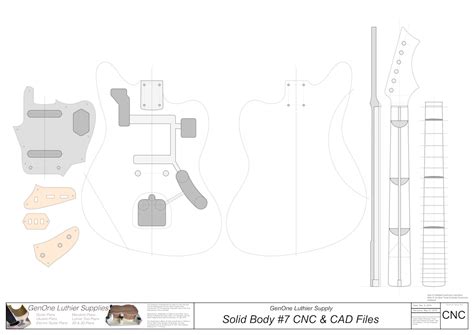 Solid Body Electric Guitar 7 2d Cnc Files Genone Luthier Services