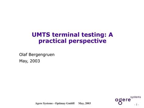 Ppt Umts Terminal Testing A Practical Perspective Powerpoint Presentation Id 500179