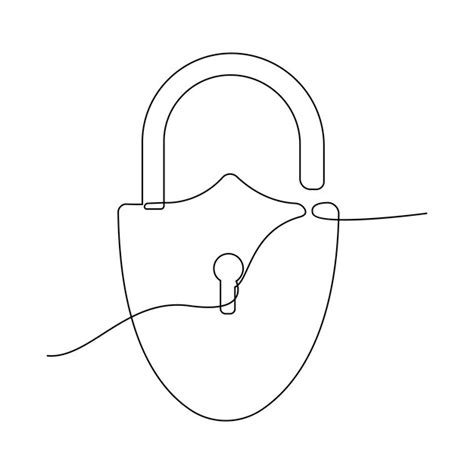 Premium Vector Vector Metal Padlock Continuous One Line Drawing Of Padlock Concept Security