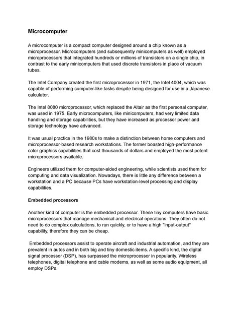 Micro Computer And Parts Of The Computer Microcomputer A Microcomputer Is A Compact Computer