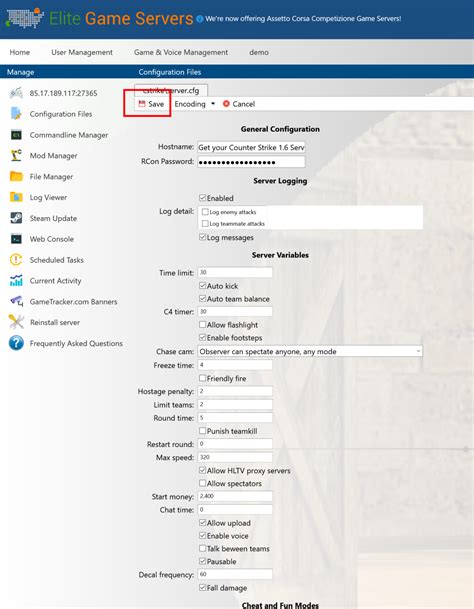 How To Configure The Server Knowledgebase Elite Game Servers