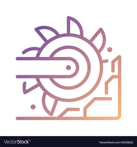 Bucket Wheel Excavator Pixel Perfect Gradient Vector Image