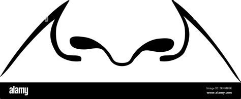 Human Nose Drawing Face Part With Black Nostrils Stock Vector Image