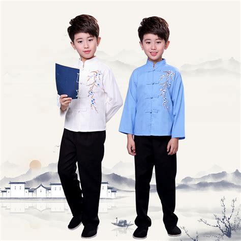 儿童民国服装学生装五四青年装中山装抖音风女童演出服古装汉服女 虎窝淘