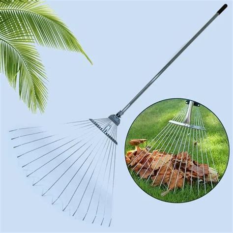 115 152 Cm Rake For Gardening Stainless Steel Telescopic Garden Rake For Quick Clean Up Of Lawn