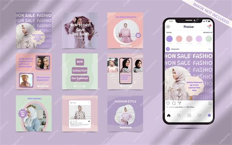 편집 가능한 사진 템플릿이 있는 인스타그램 판매 배너 프로모션 세트 소셜 미디어용 콘텐츠 패션 판매 프리미엄 벡터