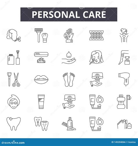 Personal Care Line Icons Signs Vector Set Outline Illustration Concept Stock Vector