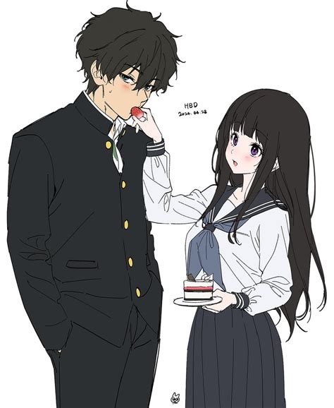 Chitanda Eru And Oreki Houtarou Hyouka Drawn By Meryyangmalgage