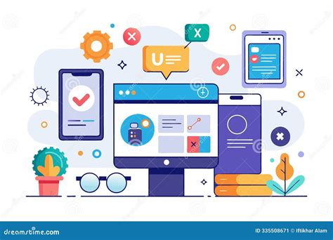 A Colorful Arrangement Of Digital Devices Showcasing Customizable Ui Ux Design Elements With