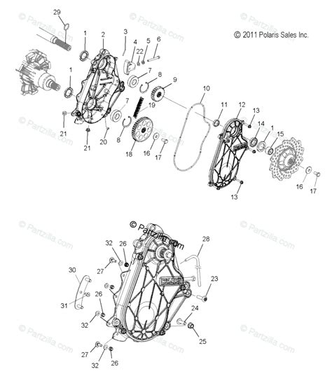 Polaris Snowmobile 2012 Oem Parts Diagram For Drive Train Chaincase All Options