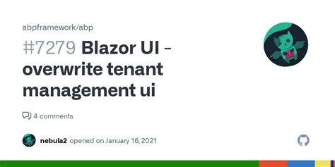 Blazor Ui Overwrite Tenant Management Ui · Issue 7279 · Abpframeworkabp · Github