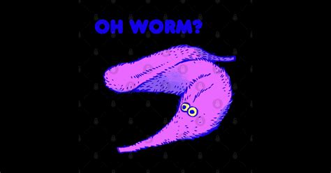 Cute Fuzzy Purple Worm On A String Oh Worm Meme Text Worm On A String Sticker Teepublic
