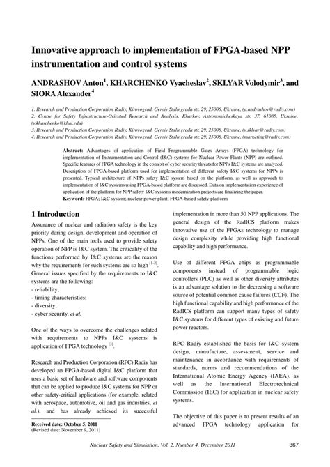 Pdf Innovative Approach To Implementation Of Fpga Based Npp
