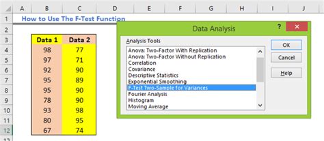 How To Use The F Test Function Excelchat Excelchat