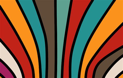 배경을위한 추상적 인 복고풍 기하학적 윤곽선 디자인 포스터 벽지 전단지 및 창조적 인 프로젝트를위한 빈티지 디자인 1970