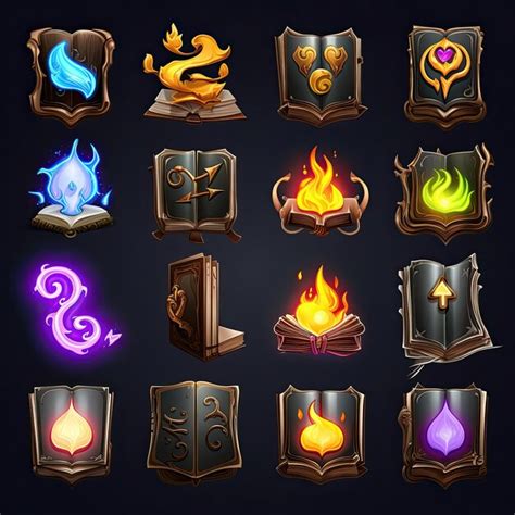 Premium Photo Interface Magic Book Game Ai Generated Icon Ui Old Gui Fantasy Interface Magic
