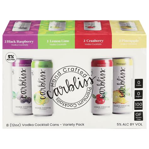 Carbliss Assorted Vodka Cocktail Variety Pack Same Day Delivery Or