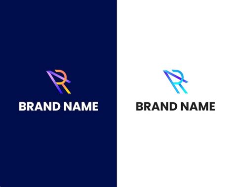 편지 R과 현대적인 로고 디자인 서식 파일 프리미엄 벡터