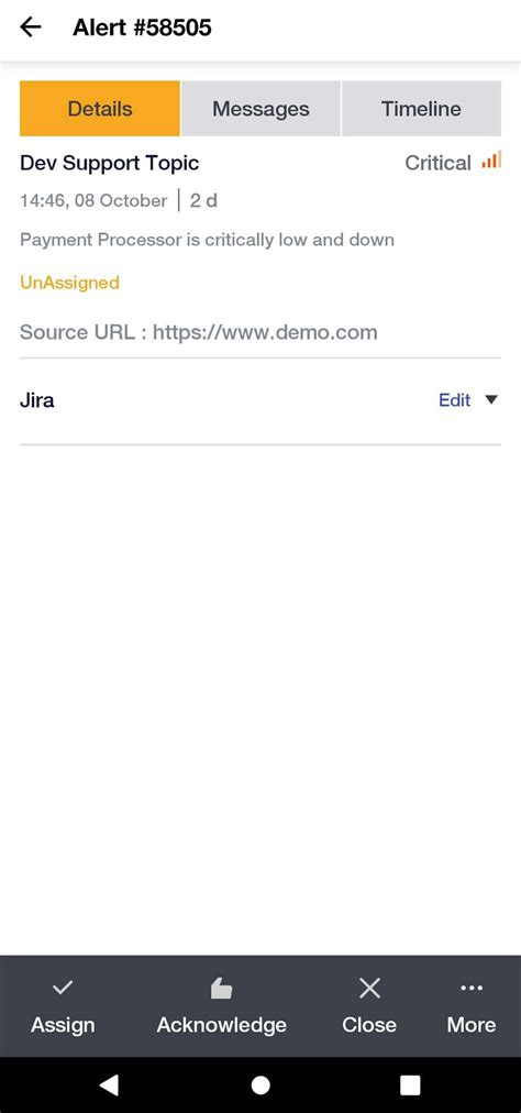 alert status and response actions alert and notification