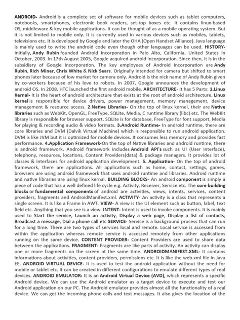 Unit 4 Download Free Pdf Android Operating System Class Computer Programming