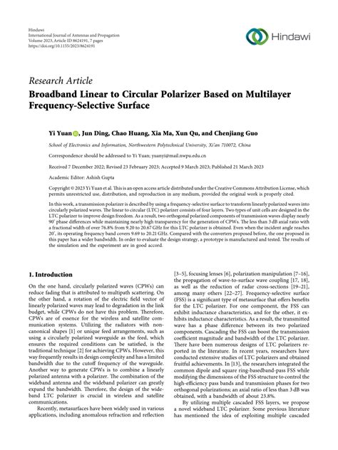Pdf Broadband Linear To Circular Polarizer Based On Multilayer