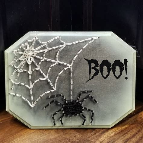 Spider Web String Art Halloween String Art Made To Order Etsy