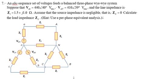 Solved An Abc Sequence Set Of Voltages Feeds A Chegg