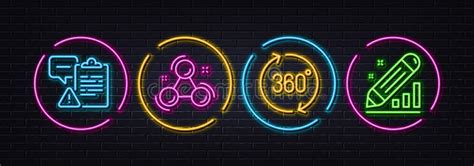 Chemistry Molecule 360 Degrees And Clipboard Minimal Line Icons For