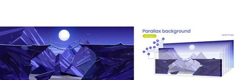 Parallax Background With Winter Lake Bridge Vector Image