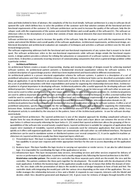 A Review On Software Architectural Patterns