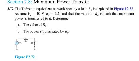 Solved 2 72 The Thévenin Equivalent Network Seen By A Load