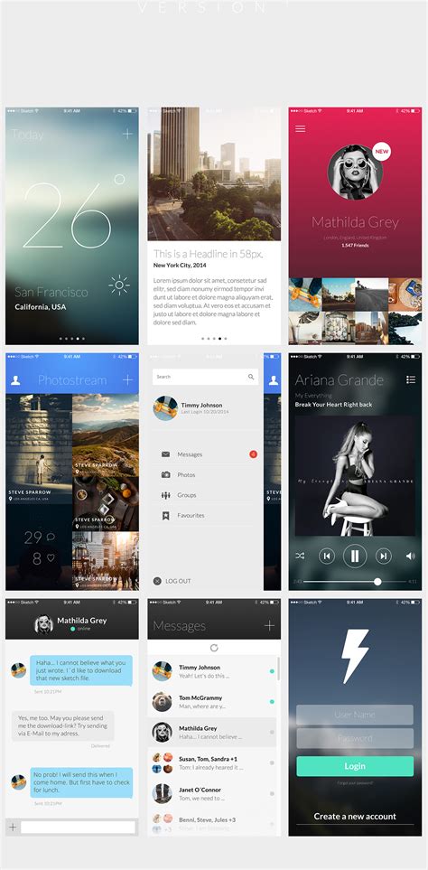 Minimal UI Kit Sketch Behance
