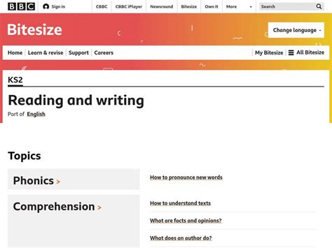 Bbc Ks2 Bitesize English Reading Website For 3rd 5th Grade Lesson Planet