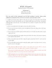 EC1P1 PS2 Solutions Pdf EC1P1 Economics London Babe Of Economics Assignment 2 Michaelmas