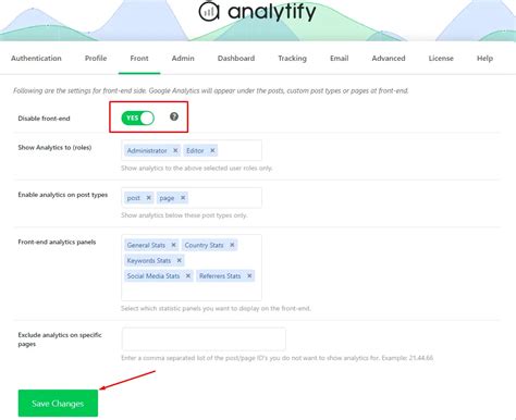 How Enable And Disable The Analytics At Front End Analytify