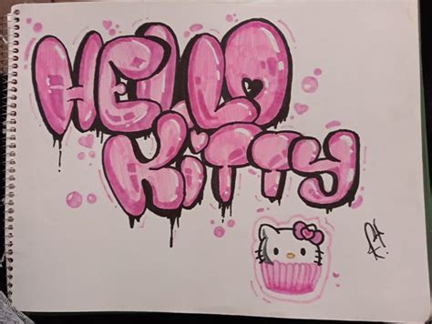 Hello Kitty Graff In 2023 Sticker Graffiti Graffiti Doodles Hello Kitty Drawing