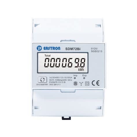 Sdm72bi Resettable Bi Directional Din Rail Three Phase Electronic Kwh Meter With Pulse Output