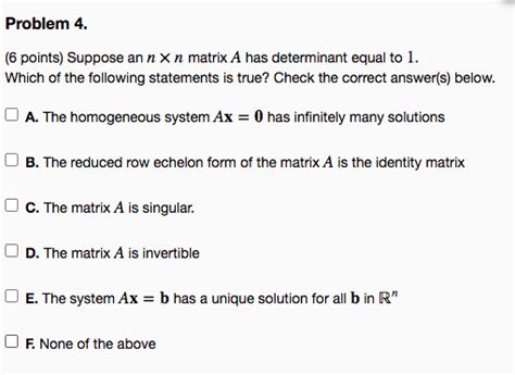 Solved Problem 4 6 Points Suppose An Nxn Matrix A Has