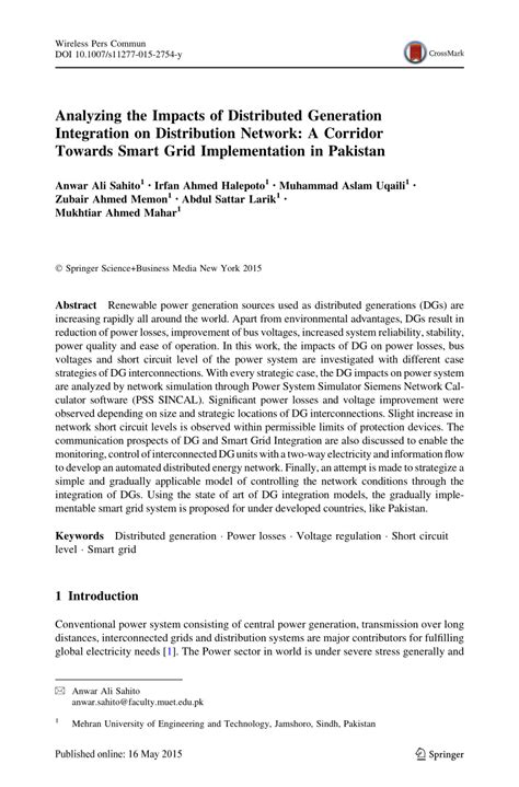 Pdf Analyzing The Impacts Of Distributed Generation Integration On Distribution Network A