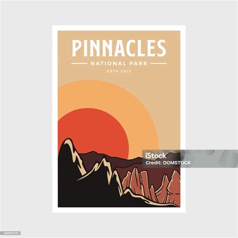 피나클스 국립 공원 포스터 벡터 일러스트 레이 션 디자인 사막에 대한 스톡 벡터 아트 및 기타 이미지 사막 캘리포니아 포스터 Istock