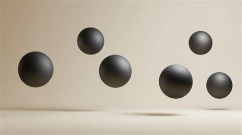 Abstract Black Spheres Floating Premium Ai Generated Image